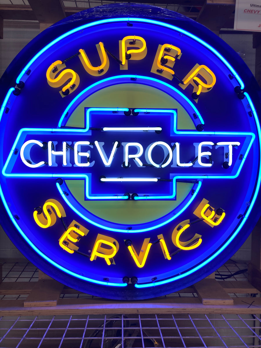 Chevrolet Super Service Neon Sign – Fast Lane Classic Cars