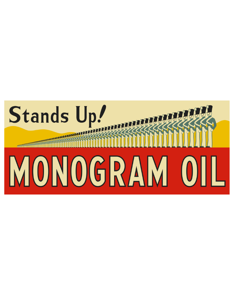 Monogram Oil Vintage Style Sign – Fast Lane Classic Cars